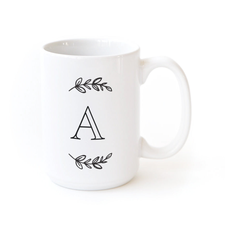 monogram letter mug