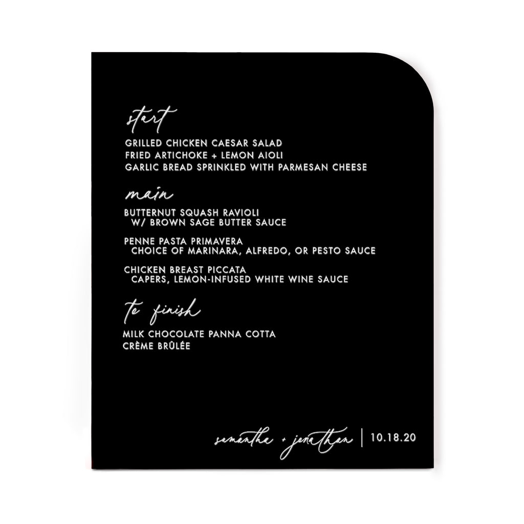 Personalized Acrylic Menu Sign – The Cotton & Canvas Co.