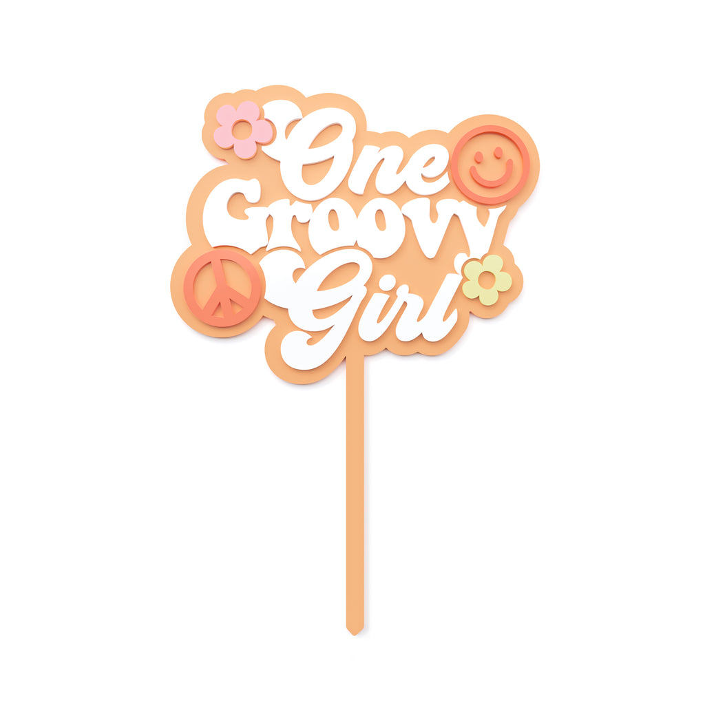 One Groovy Girl Acrylic Cake Topper – The Cotton & Canvas Co.