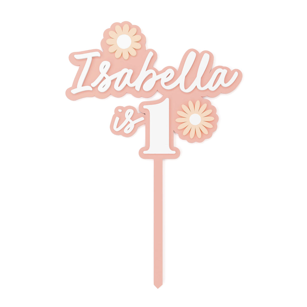 Personalized Name Daisy Birthday Cake Topper – The Cotton & Canvas Co.