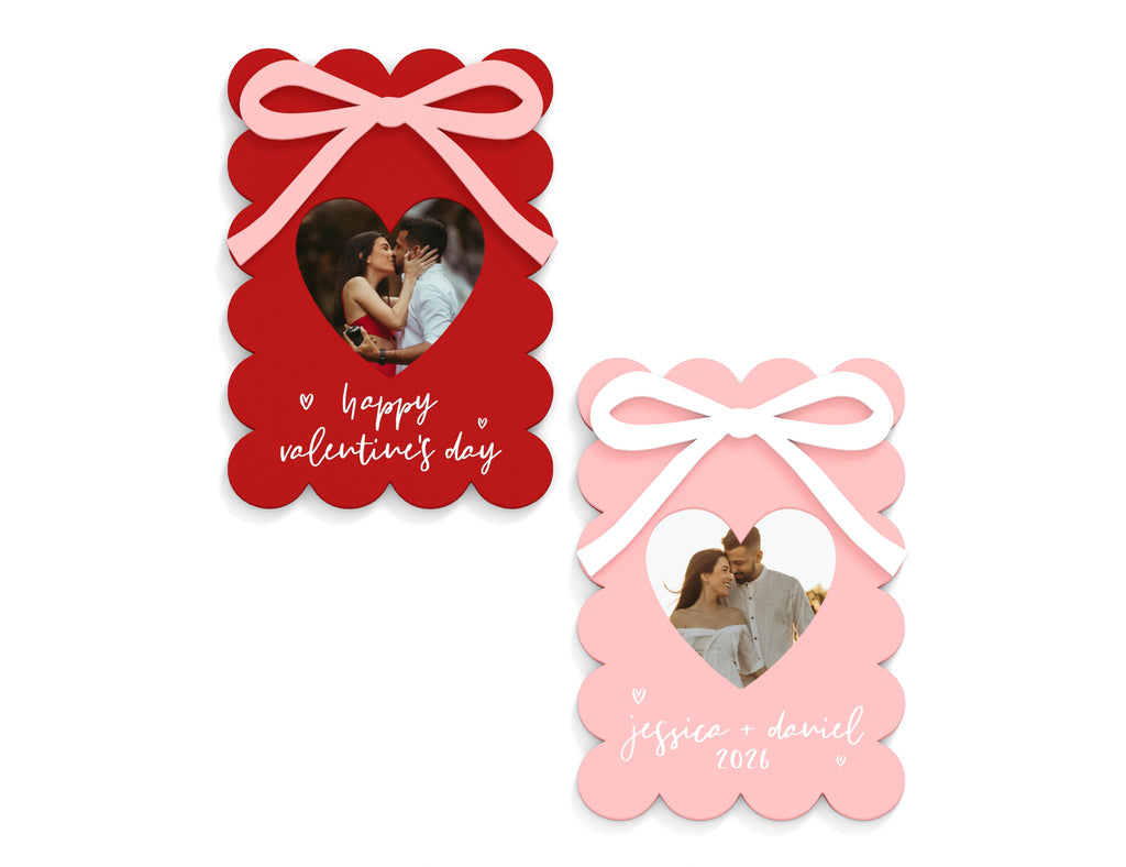 Personalized Instax Mini Heart and Bow Photo Frame Magnet – The Cotton ...