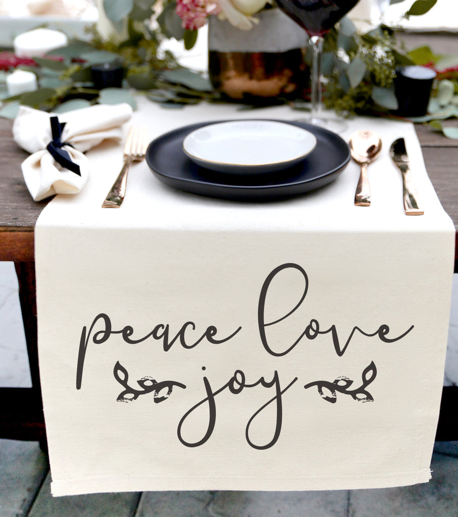 Peace Love Joy Cotton Canvas Table Runner – The Cotton & Canvas Co.