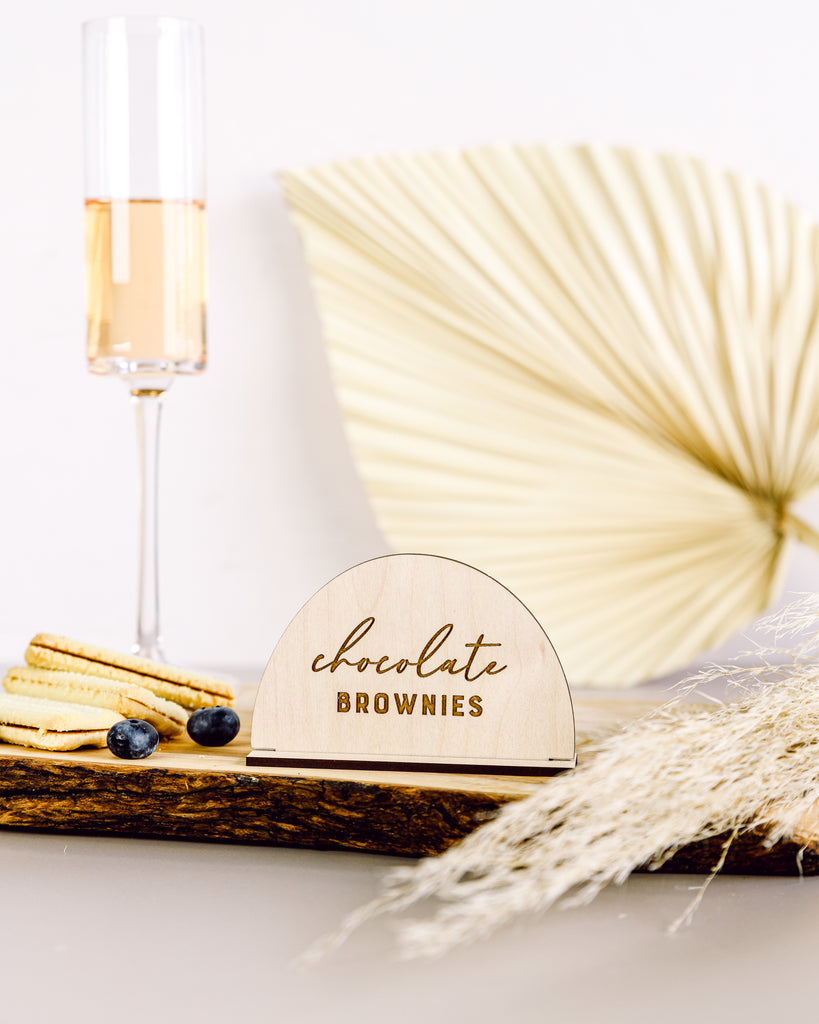 Wooden Buffet Food Name Sign – The Cotton & Canvas Co.