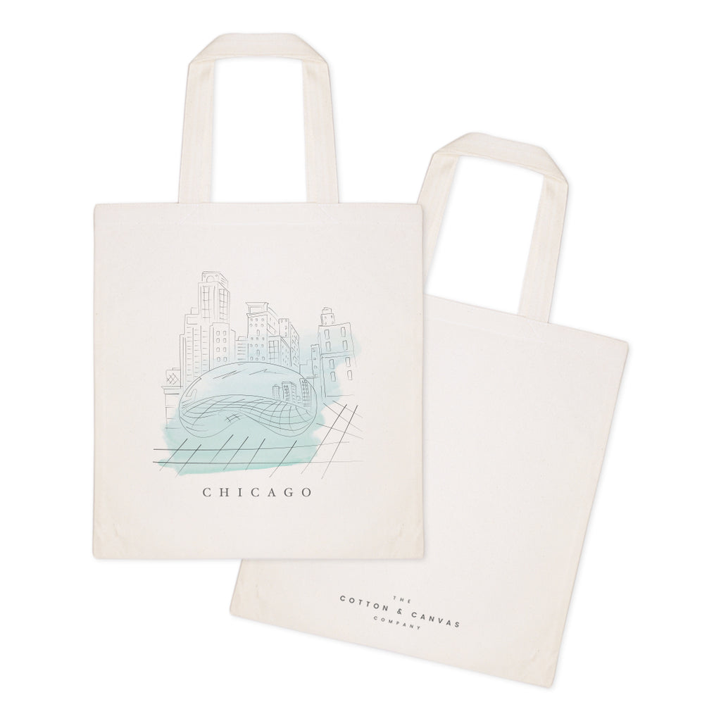 Chicago Cityscape Cotton Canvas Tote Bag – The Cotton & Canvas Co.