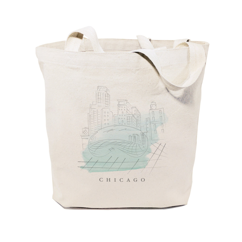 Chicago Cityscape Cotton Canvas Tote Bag – The Cotton & Canvas Co.
