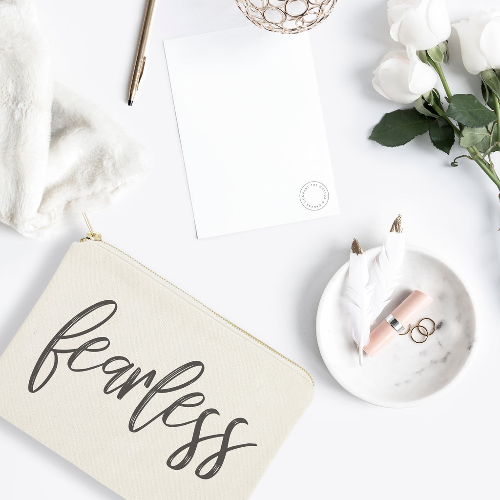 Fearless Cotton Canvas Cosmetic Bag – The Cotton & Canvas Co.