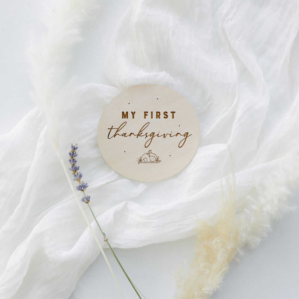 My First Thanksgiving Baby Wooden Milestone Card – The Cotton & Canvas Co.