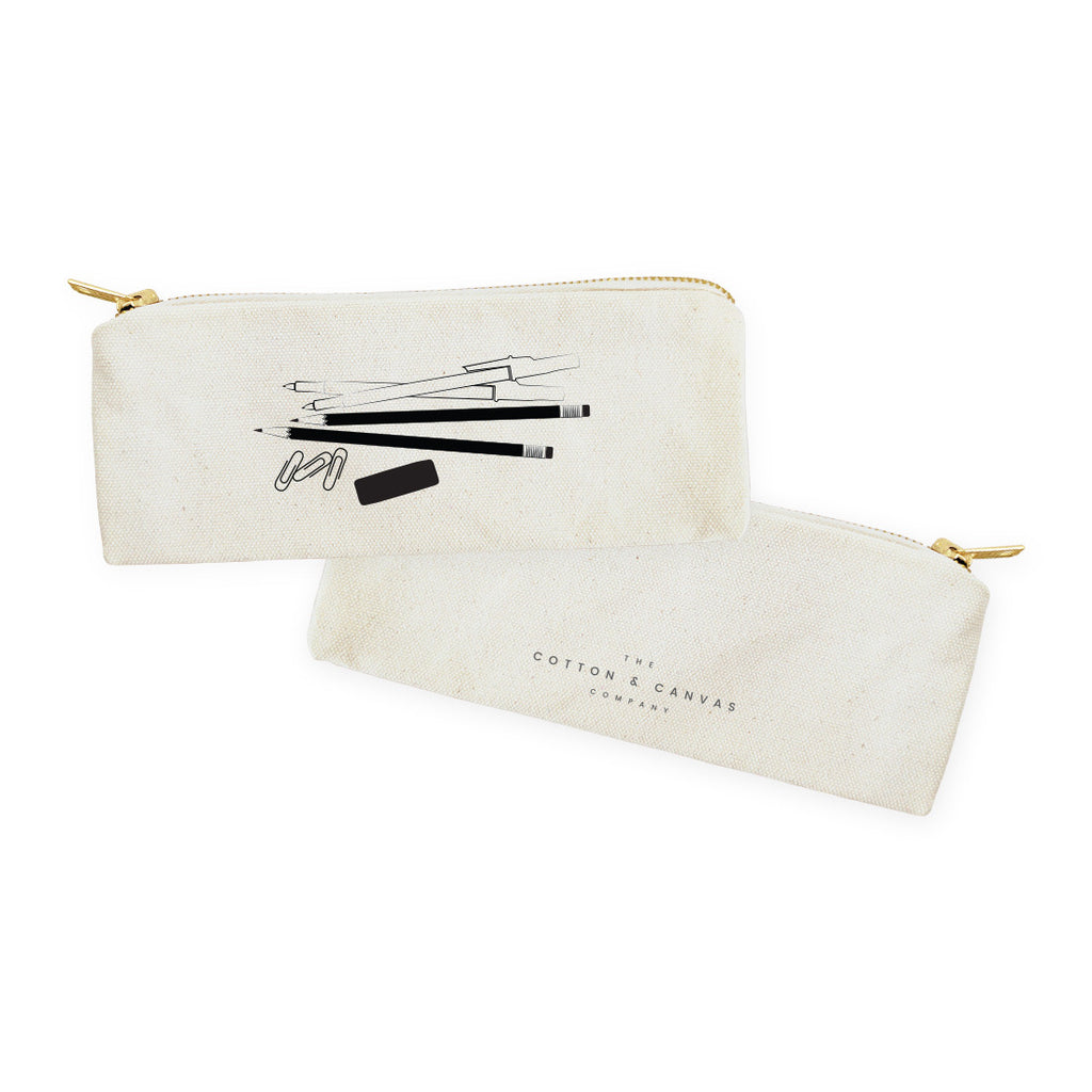 Stationery Graphic Cotton Canvas Pencil Case and Travel Pouch – The ...