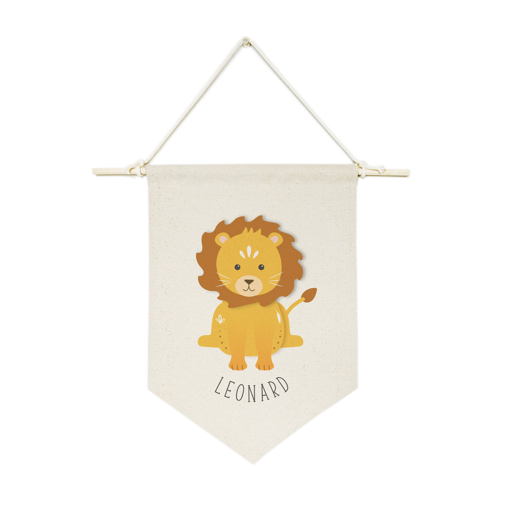 Personalized Name Lion Hanging Wall Banner – The Cotton & Canvas Co.