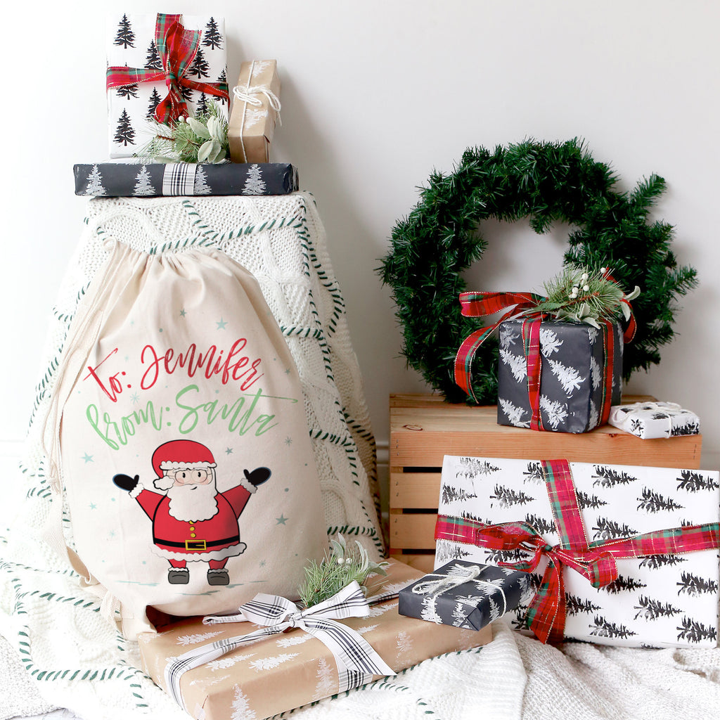 Personalized To and From Christmas Santa Sack – The Cotton & Canvas Co.